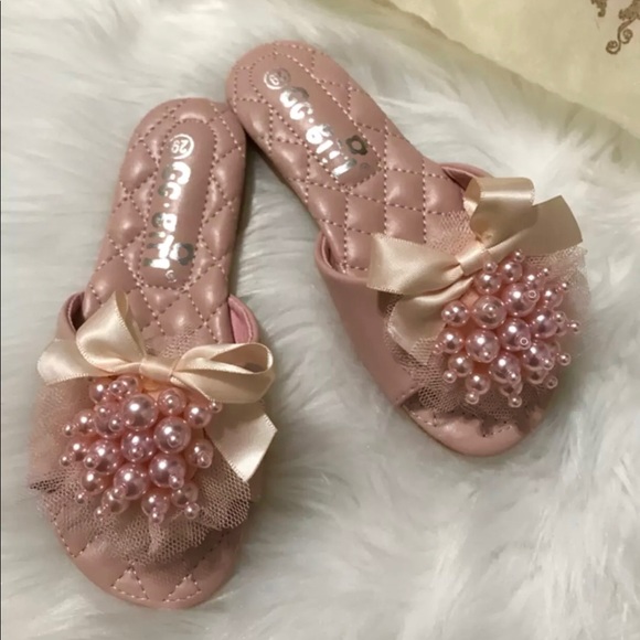 Shoes | Super Cute Little Girl Pink Pearls Shoes | Poshmark